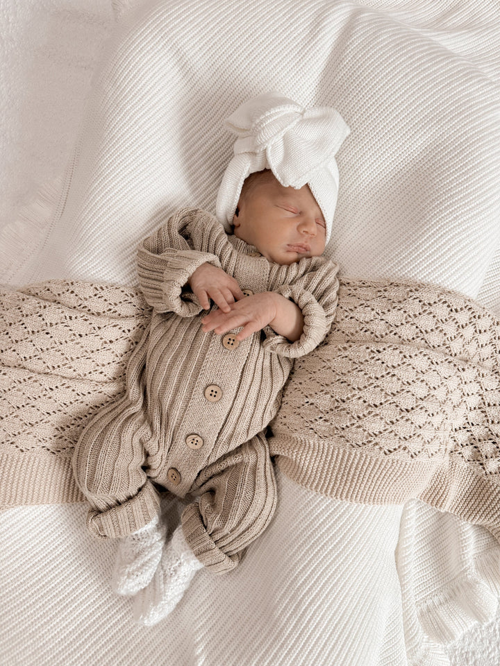 Knitted Newborn Rompers | Little B's Nursery