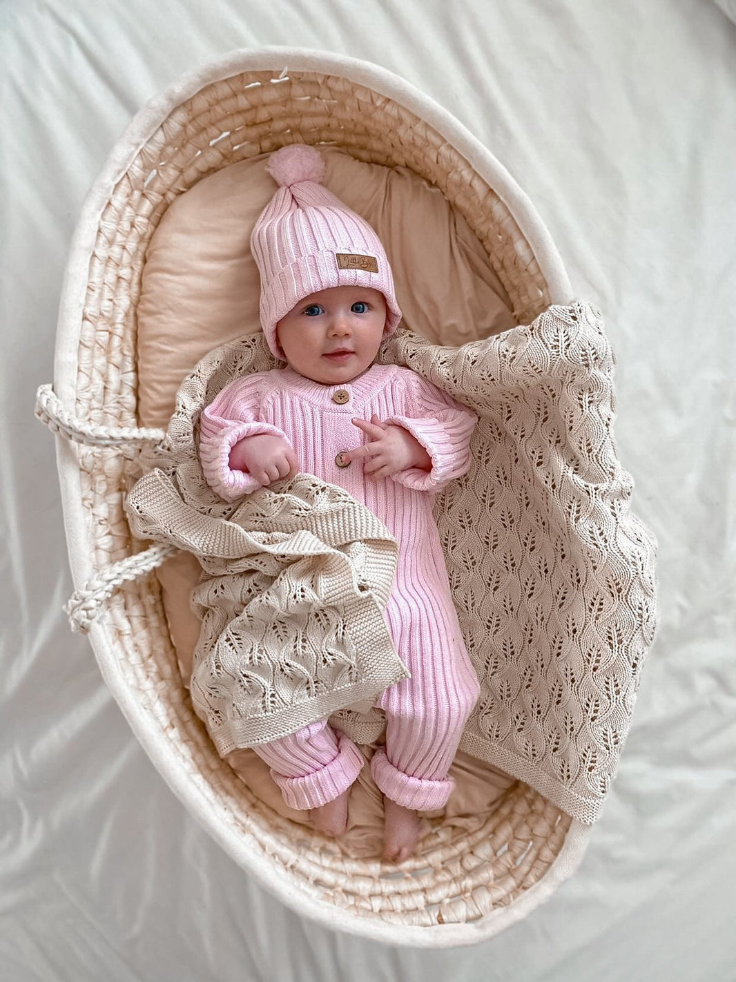 Knitted Cotton Ribbed Baby Rompers | Little B's Nursery